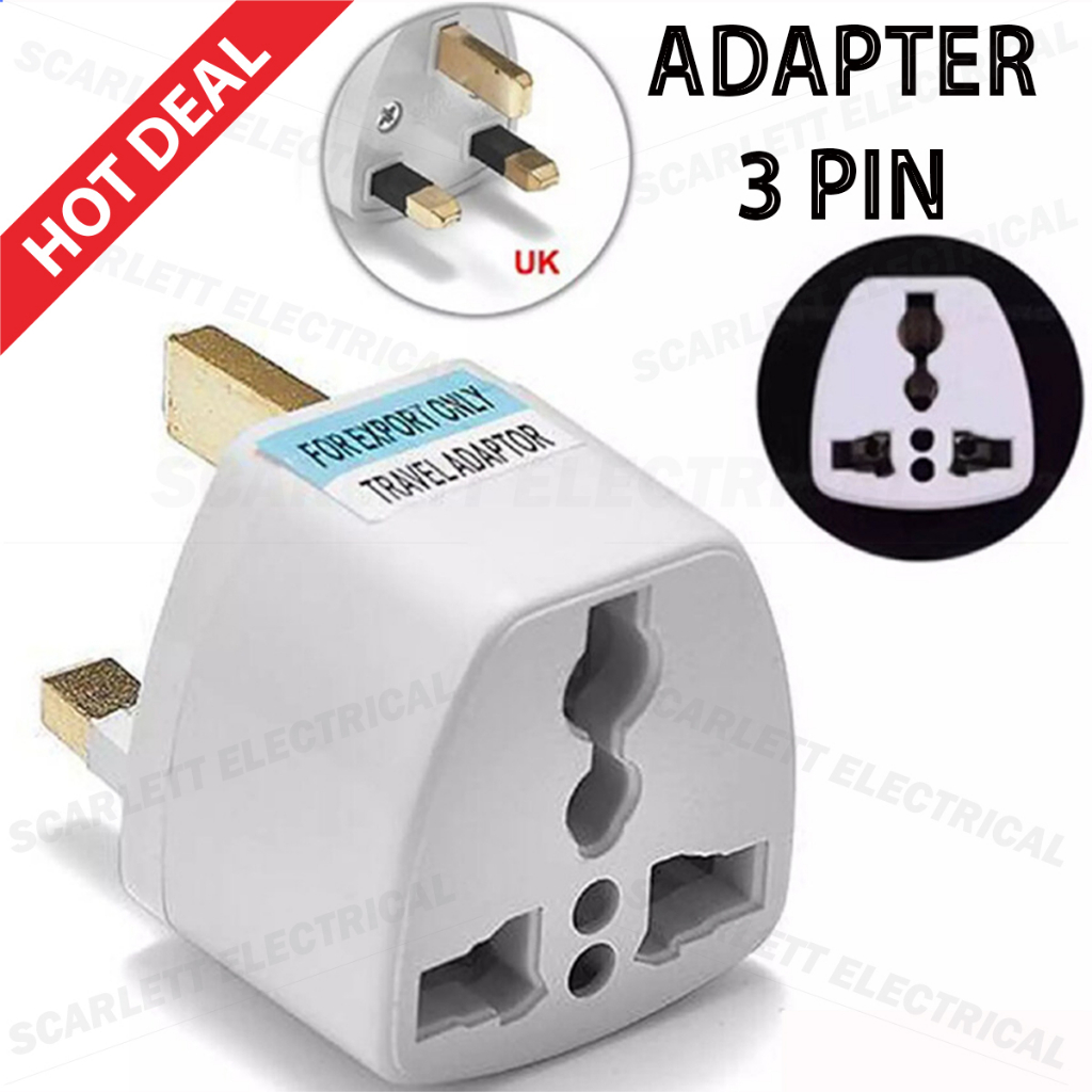 Universal Travel UK Wall 3 Pin Plug Adapter Adaptor Socket / Adapter 3 ...