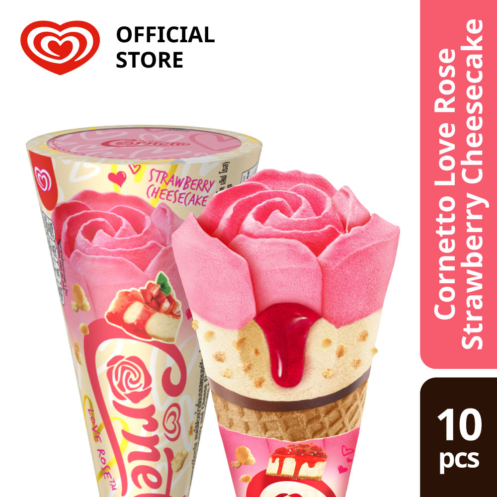 Cornetto Love Rose Strawberry Cheesecake Ice Creams (10pcs) | Shopee ...