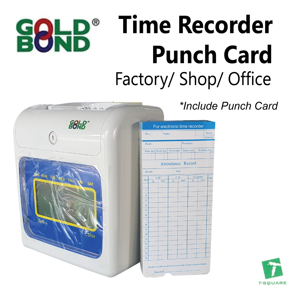 GOLD BOND Time Recorder Punch Card Machine - Factory/ Shop/ Office ...