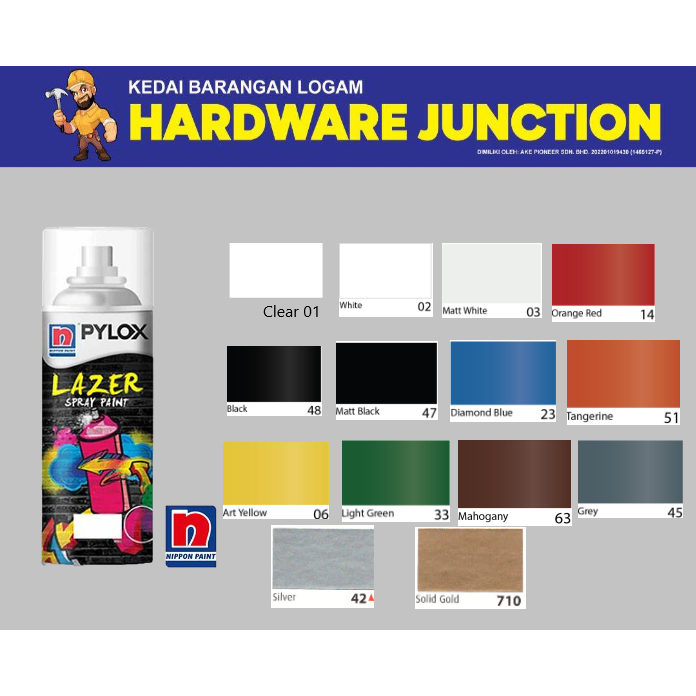 Nippon Pylox Lazer Aerosol Spray Paint Clear 01/ White 02/ Matte White ...