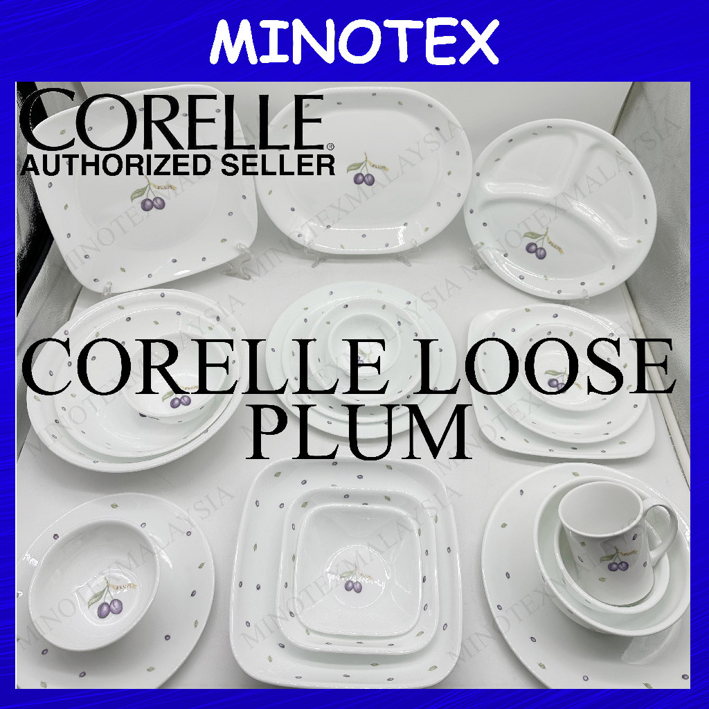 Corelle Loose Plum (Divided Plate/Dessert Bowl/Soup Plate/Serving Bowl ...