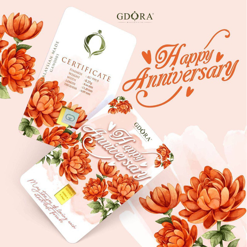 Niza Dora Gold Gdora Gold Bar Happy Anniversary | Shopee Malaysia