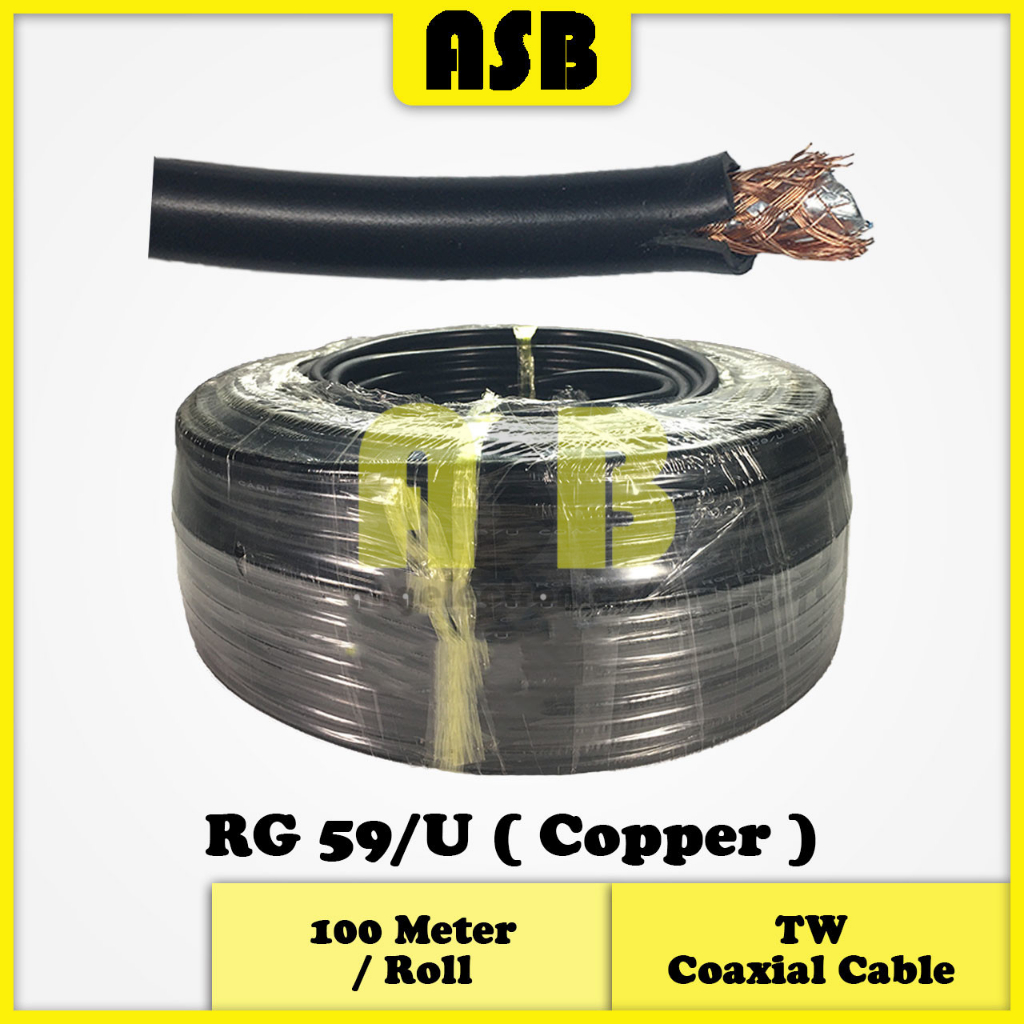 (1pc/Roll) TW RG59/U Coaxial Cable 100 Meter ( Copper ) ( 061013092 ...