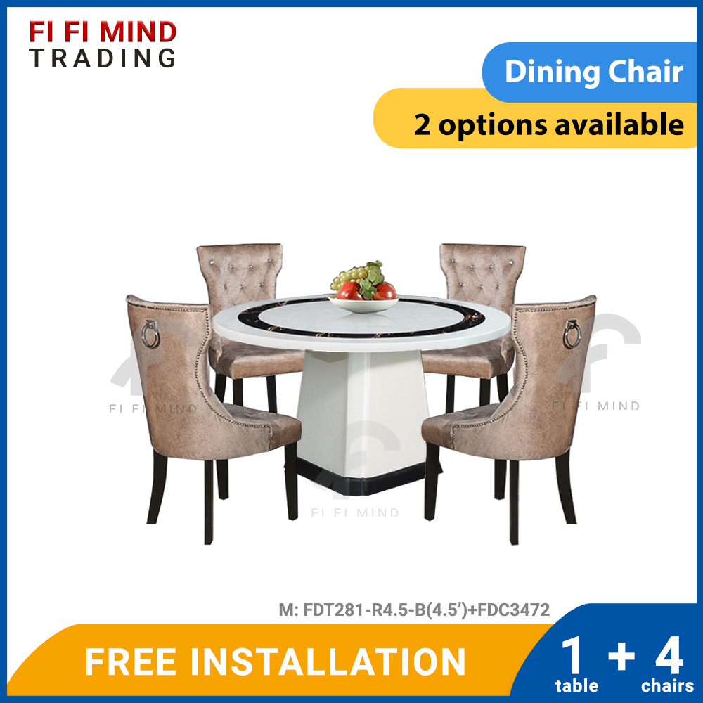 Artemius Round Marble Dining Set/ Marble Table/ Meja Makan/ Meja Makan ...