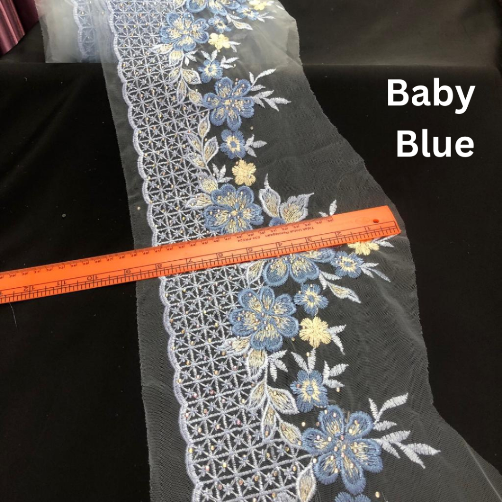 [MINI] BORDER LACE 1 LAYER SULAM BUNGA MINI ADA BATU KILAT/ BORDER LACE ...