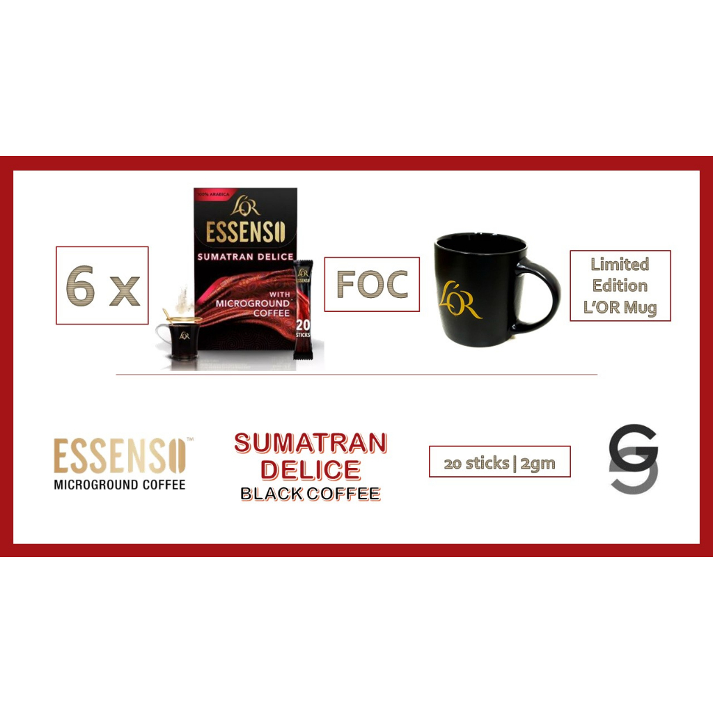 [Free L'OR Mug] 6 Box L'OR Essenso Microground Sumatran Delice Black ...