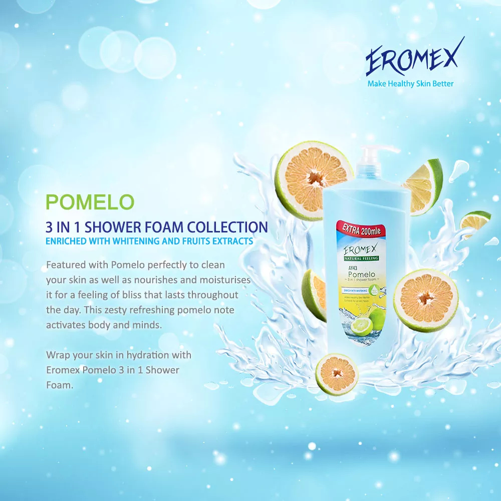 EROMEX 3 In 1 Shower Foam 2000ml (Goat Milk), (Lavender), (Aloe Vera ...