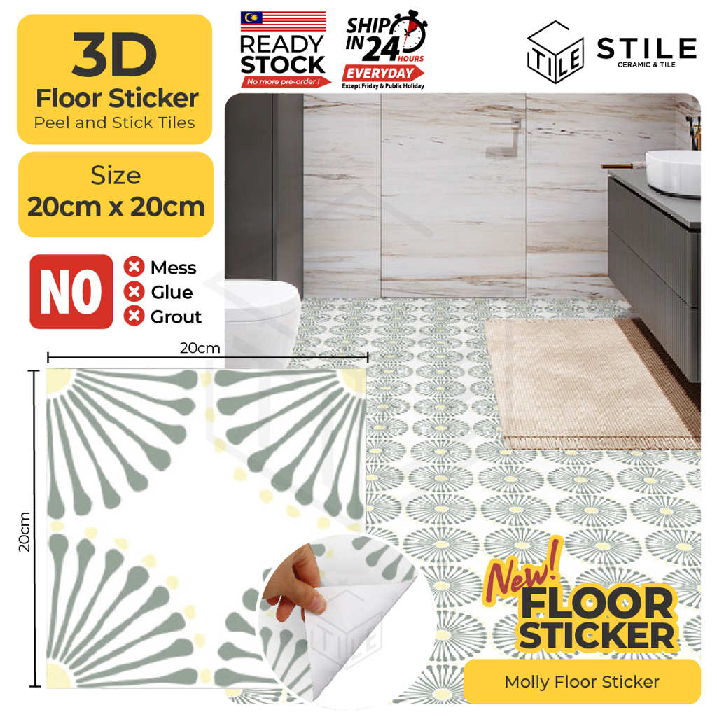 Molly PVC Floor Sticker Waterproof Wallpaper Self Adhesive Kitchen ...