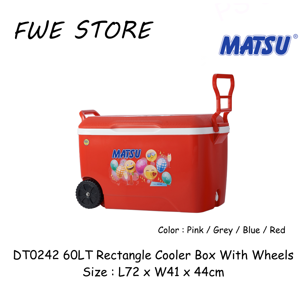MATSU 60LT Rectangle Cooler Box With Wheel / Ice Bucket / Ice Box ...