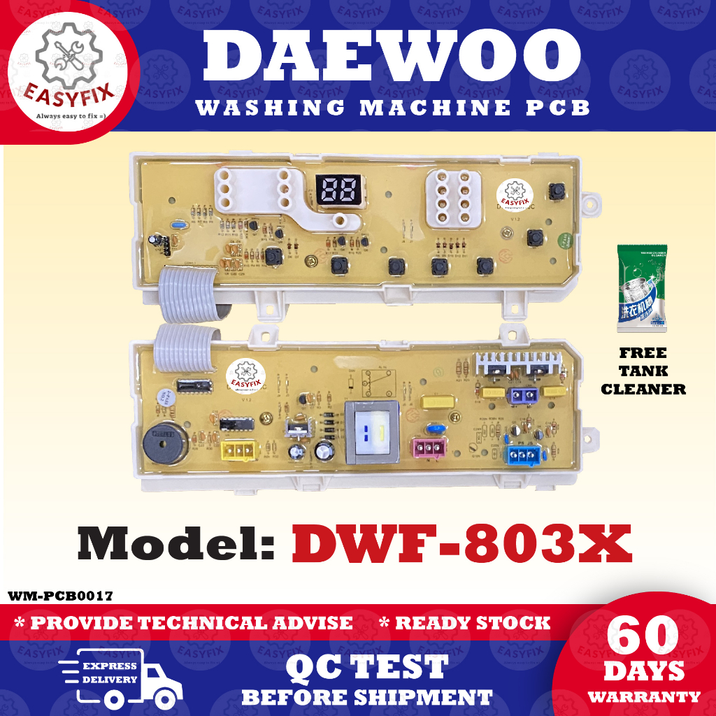 DWF-803X DAEWOO WASHING MACHINE PCB BOARD (CONTROL BOARD) DWF803X DWF-803 DWF803 | Shopee Malaysia