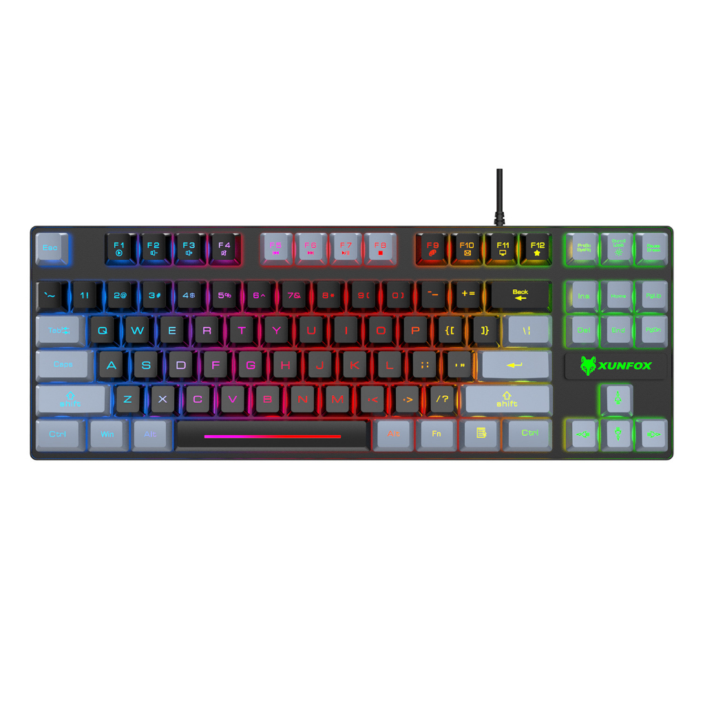 XUNFOX K80 /K10 Gaming Mechanical * Keyboard USB Luminous Color Wired ...