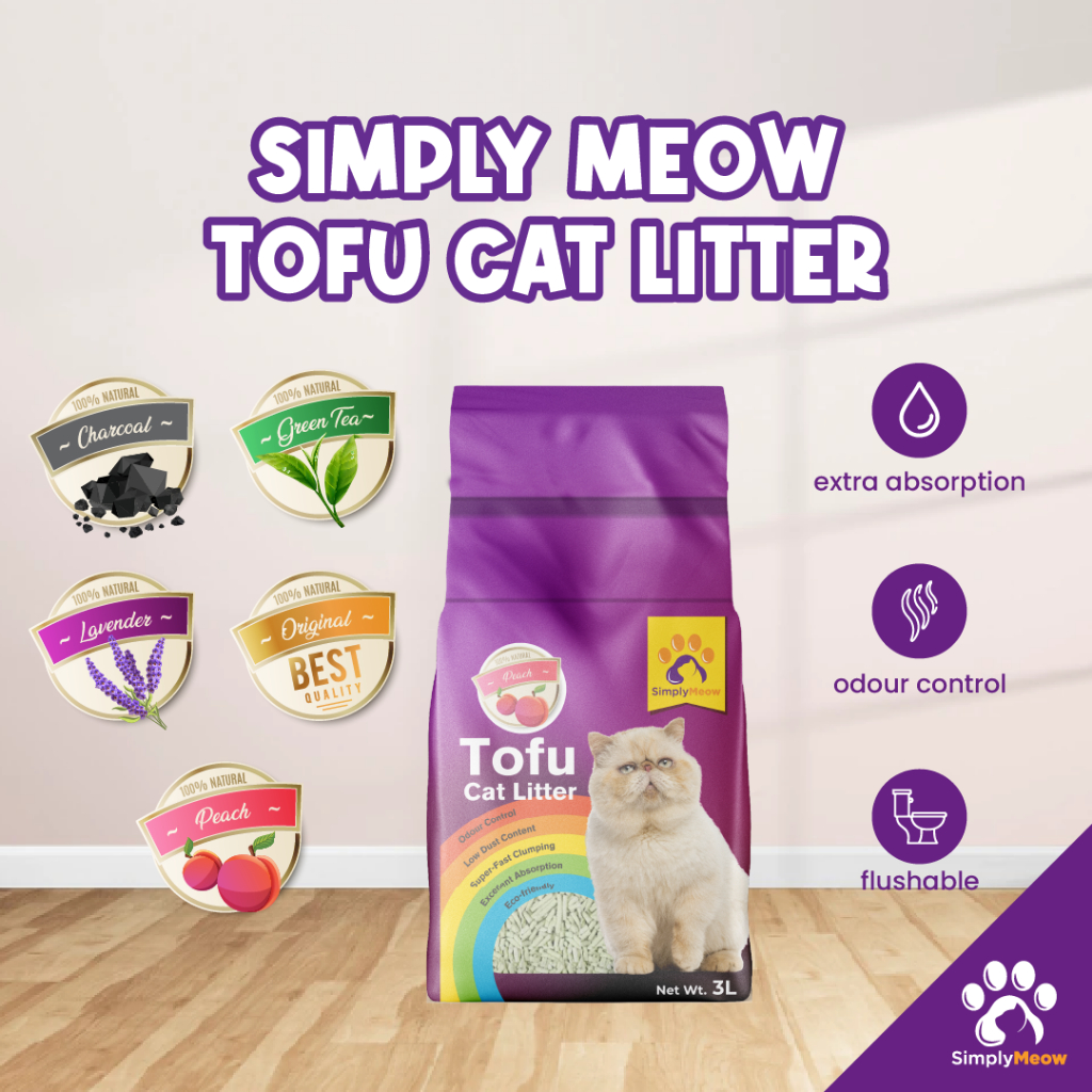 S.Meow🐈🔥1.3KG🔥【ORI】Cat Tofu Premium Super Clumping Natural Litter Tofu ...