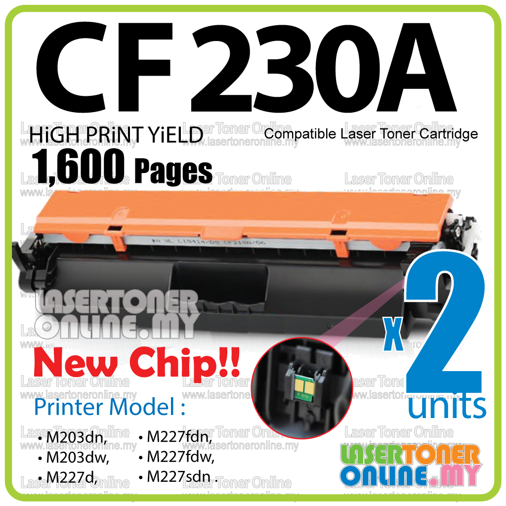 2x Compatible HP CF230A CF 230A LaserJet Pro M203d M203dn M203dw M227d ...