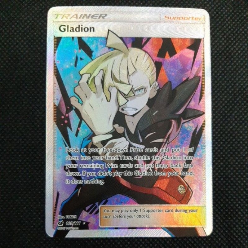 Pokemon Card TCG : Full Art Trainer: Gladion 109/111 100% Original ...