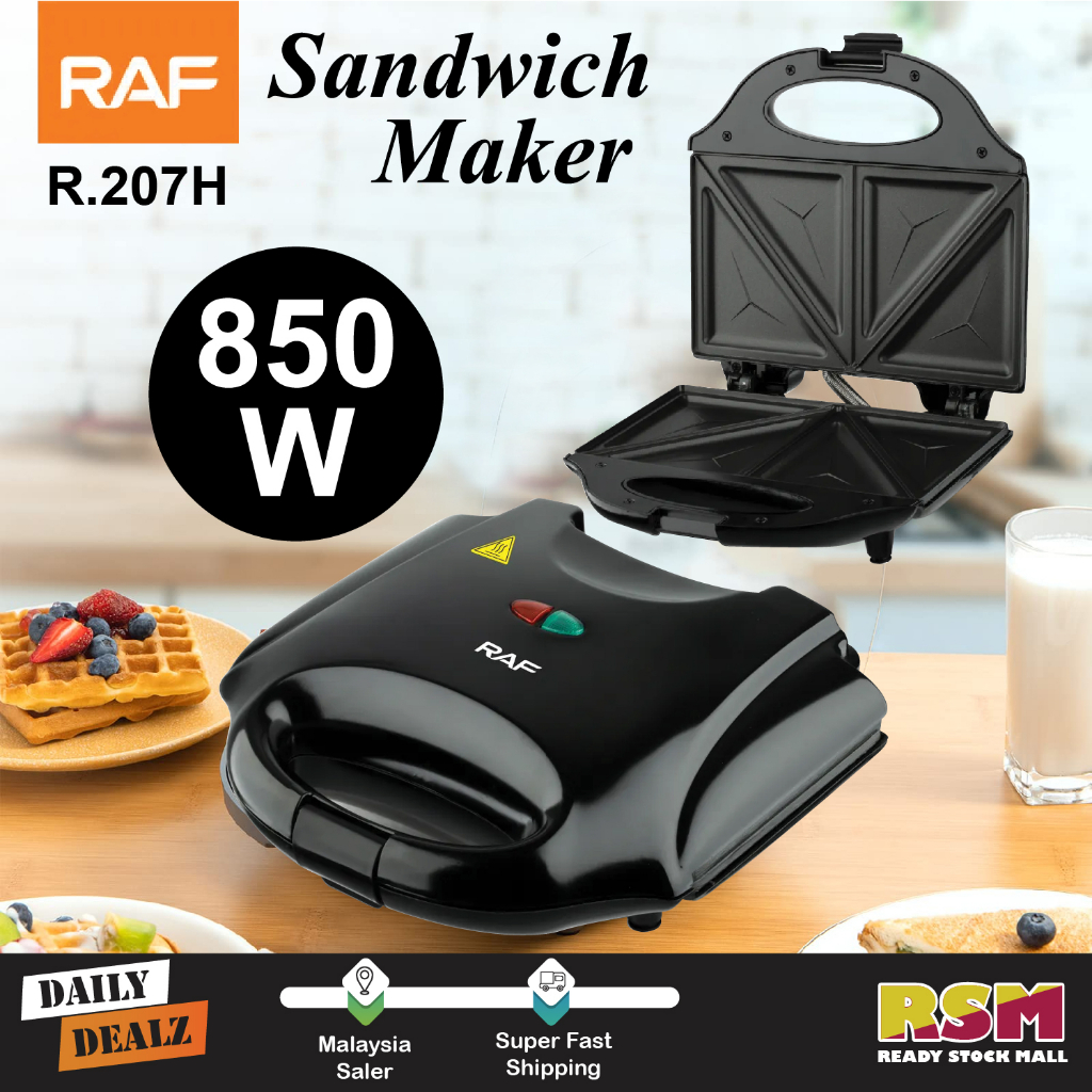 RAF Sandwich Maker Panini Press Toaster 850W Non Stick Coated Double ...