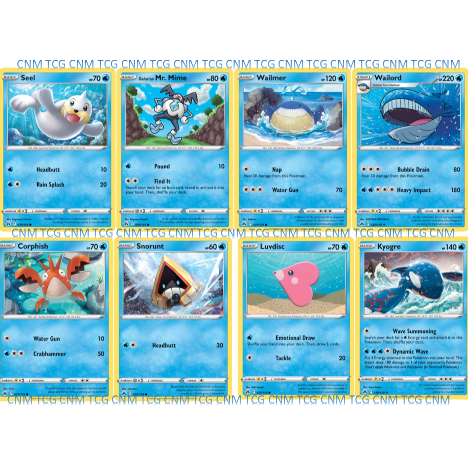 Seel / Galarian Mr. Mime / Wailmer / Wailord / Corphish / Snorunt / Luvdisc / Kyogre - [Pokémon ...
