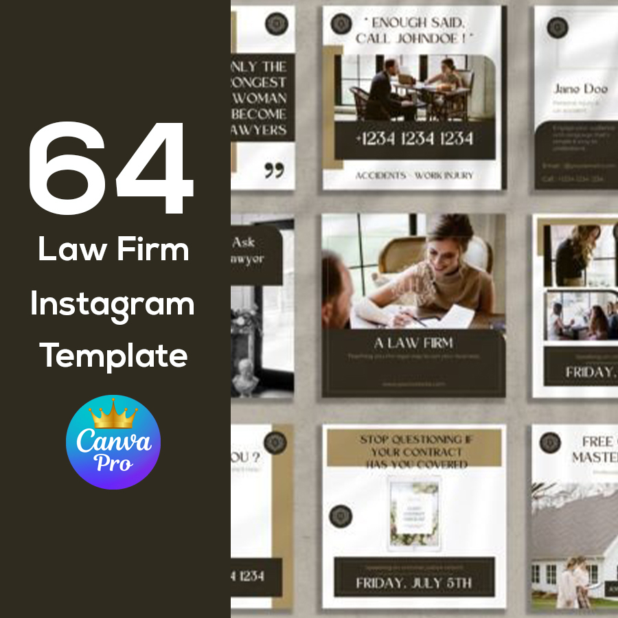 [Premium Canva Template] 64 Law Firm Canva Instagram Templates ...
