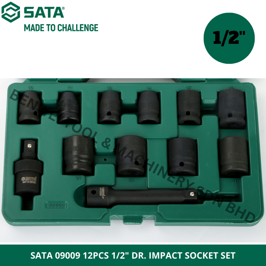 (ND) SATA 09009 12PCS 1/2" DR. IMPACT SOCKET SET / IMPACT SOCKET SET ...