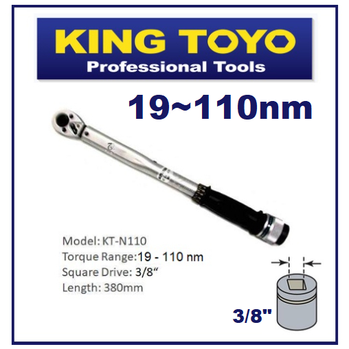King Toyo Torque Wrench N110 / nm / Ft lb / 3/8" / sata toptul stanley ...
