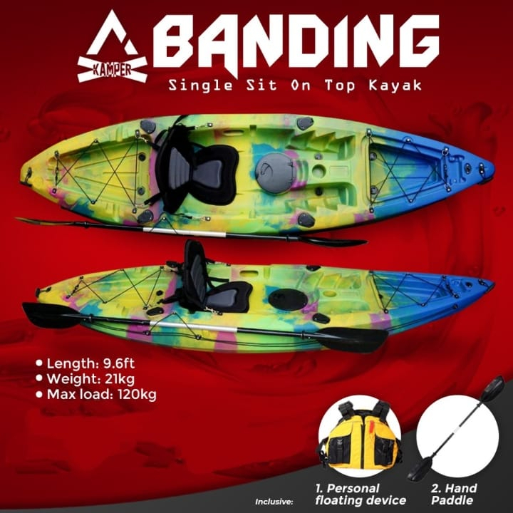 KAMPER FISHING KAYAK - MODEL BANDING (SINGLE SEAT KAYAK) | Shopee Malaysia
