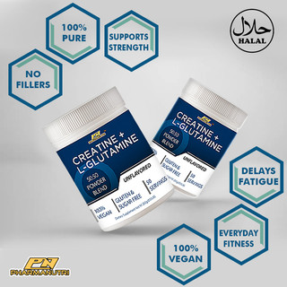 Pharmanutri Creatine Monohydrate + Glutamine 250 g (50 serving) 2 in 1 ...