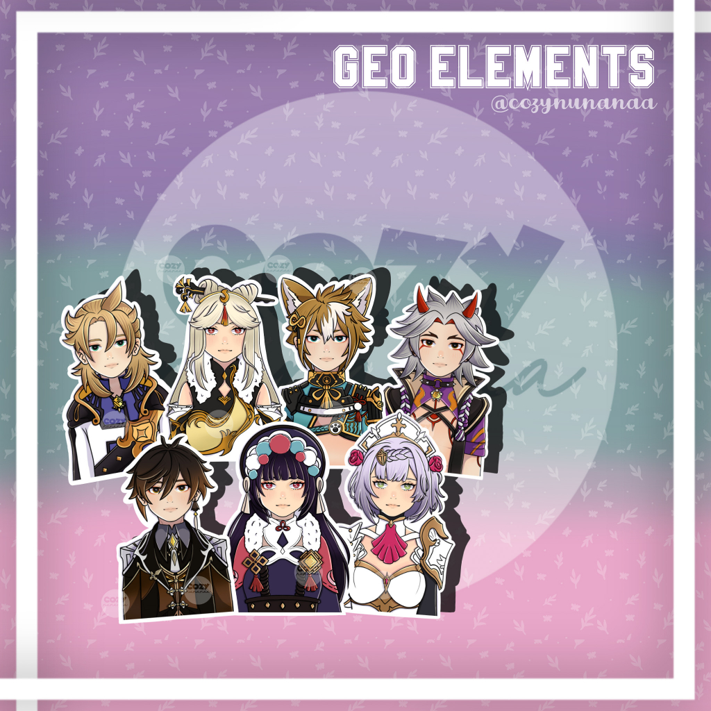 READY STOCK Genshin Impact Fanart Stickers (Geo Element) Cute Creative ...