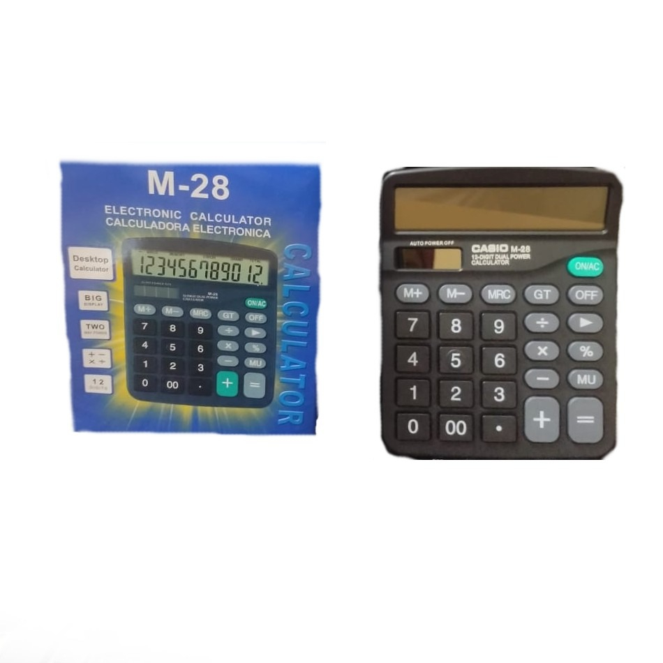 CASIO M28 Calculator Solar & battery | Shopee Malaysia