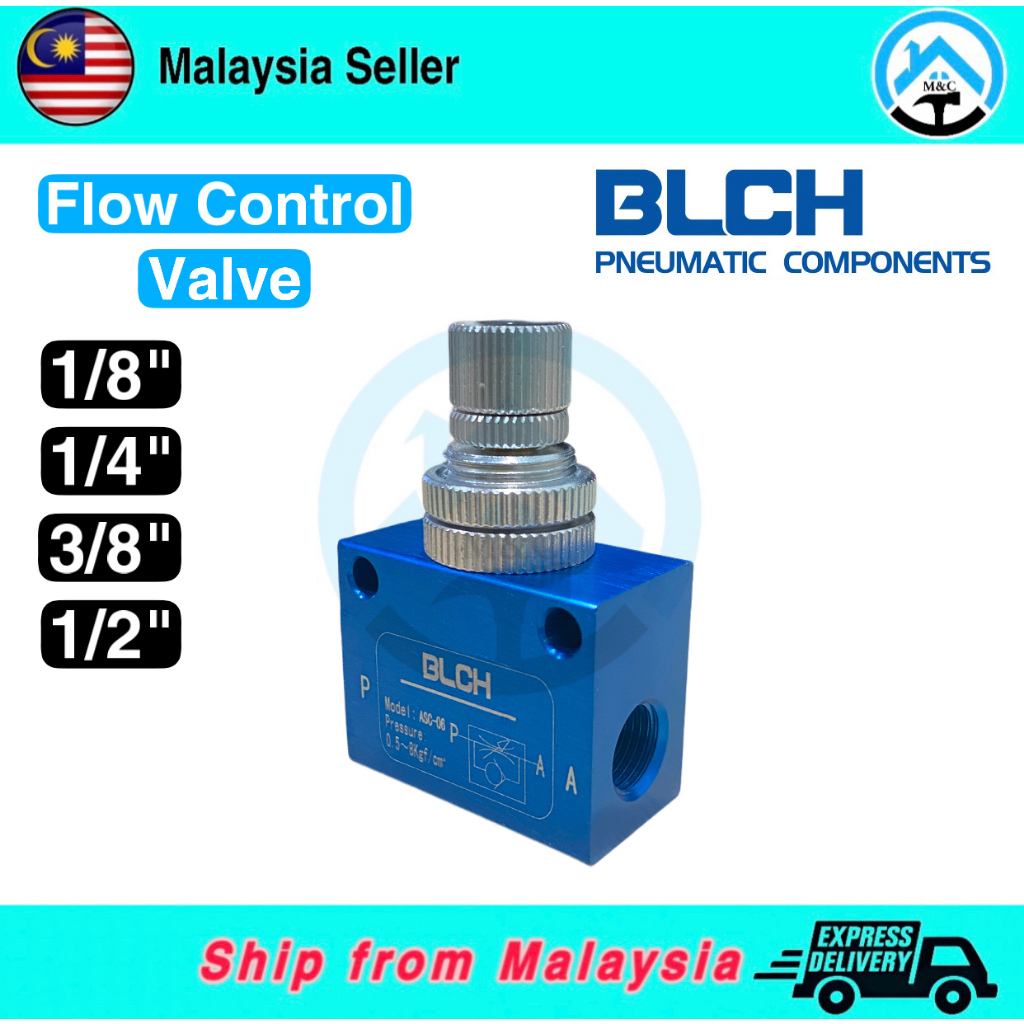[BLCH] Pneumatic Air Flow Control valve, 1/8",1/4",3/8",1/2" Speed ...