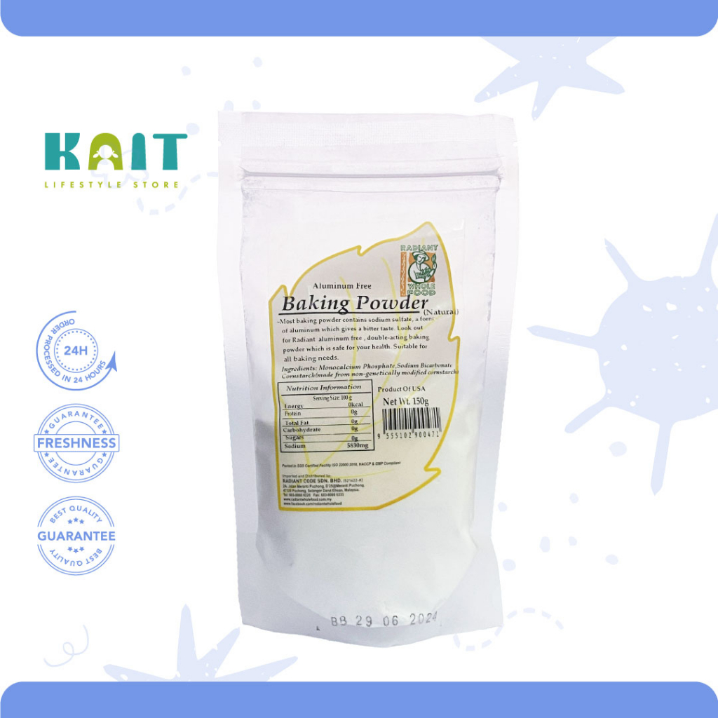 RADIANT Baking Powder. Aluminium Free & Non GMO (150gm) | Shopee Malaysia