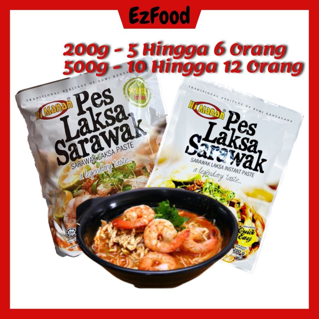 EZFOOD 】 Pes Laksa Sarawak Hj Manan 200g / 500g Instant Food Makanan ...