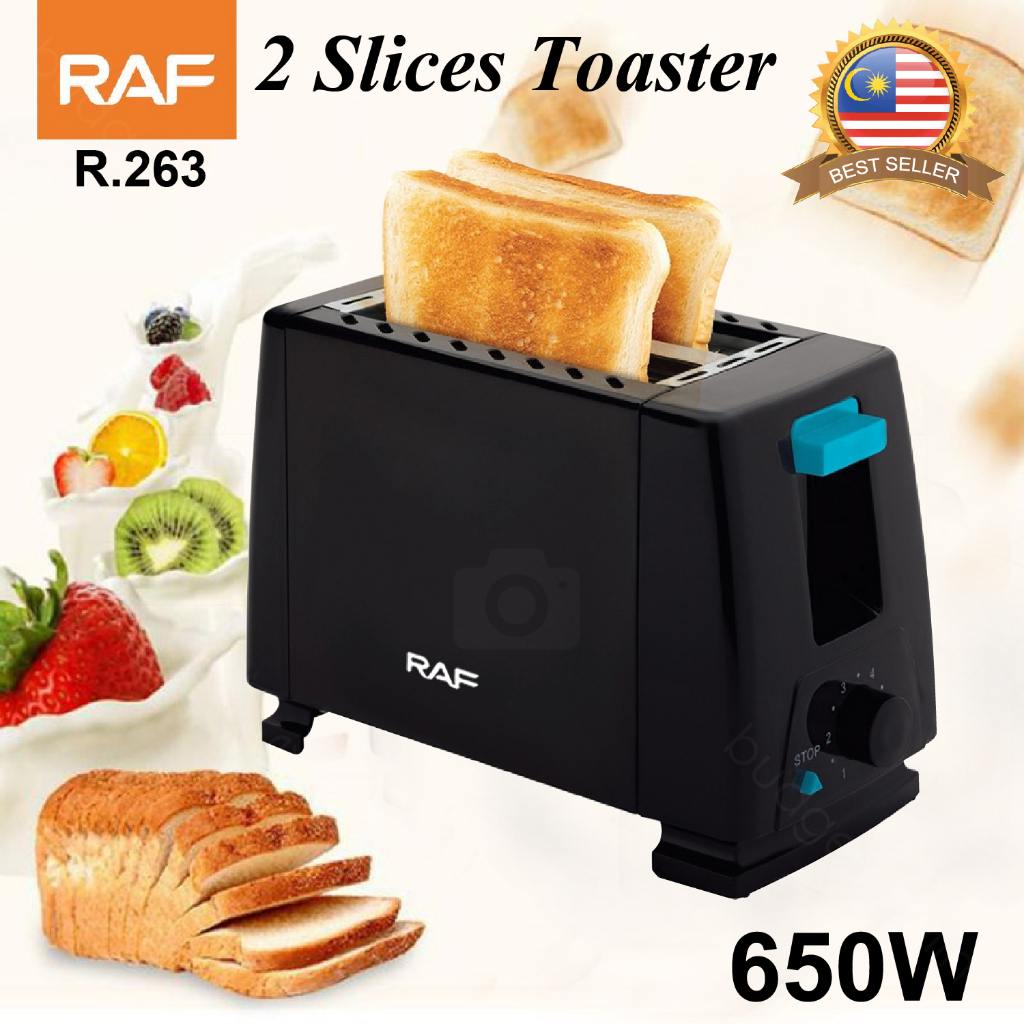 RAF 2 Slice Toaster 650W Breakfast Bread Pop Up Toaster Grill with ...
