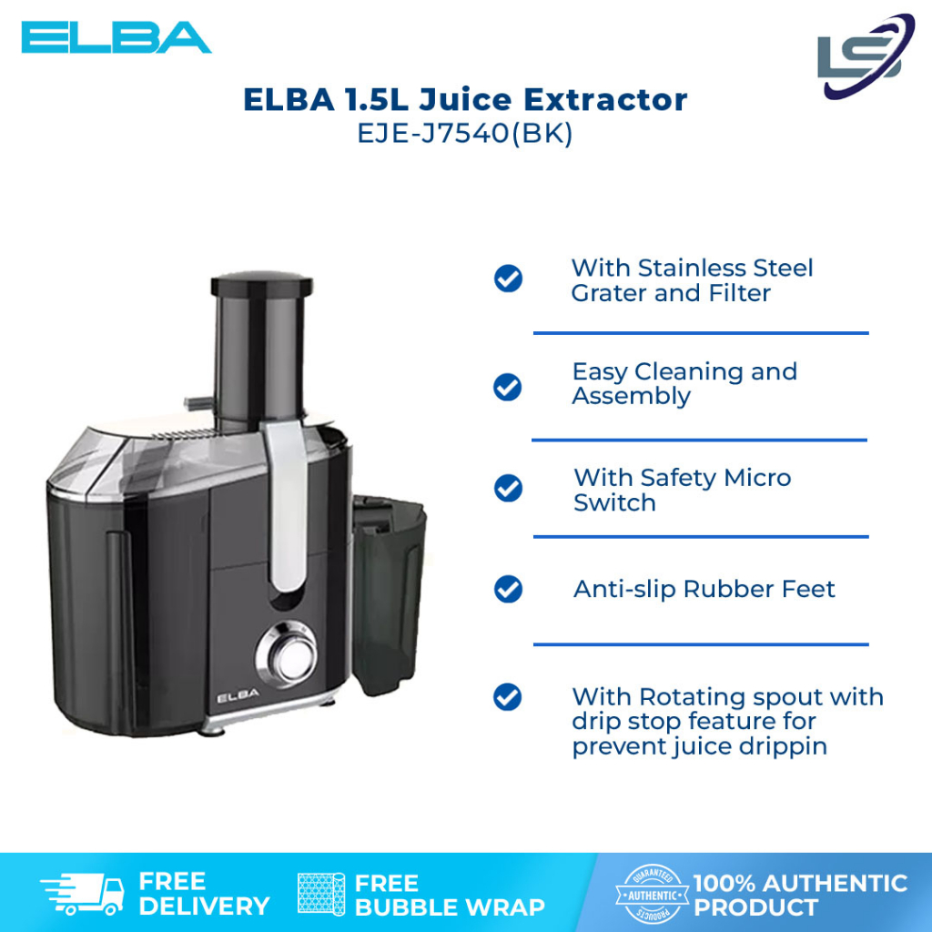 ELBA 1.5L Juice Extractor EJE-J7540(BK) | 2 Speed Control with LED ...