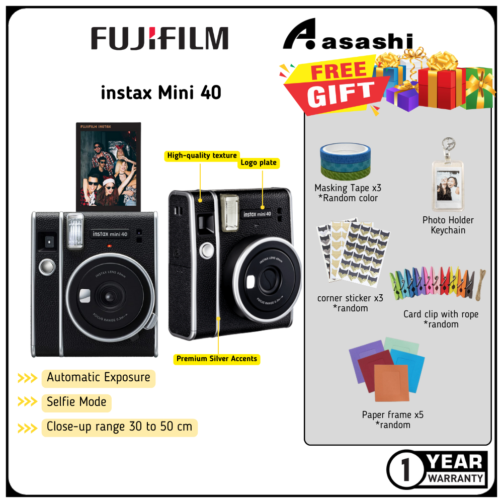 Fujifilm Instax Mini 40 Instant Camera/Retro Kit/ Mini 40 Retro Kit ...