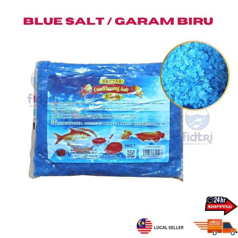 BLUE CONDITIONING SALT FOR FISH GARAM BIRU IKAN BETTAS SALT (1KG ...