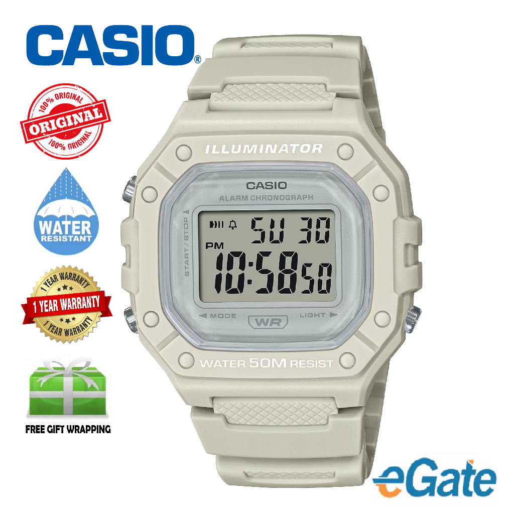 Casio General W-218HC-8AV Gray Resin Band Men Youth Watch | Shopee Malaysia