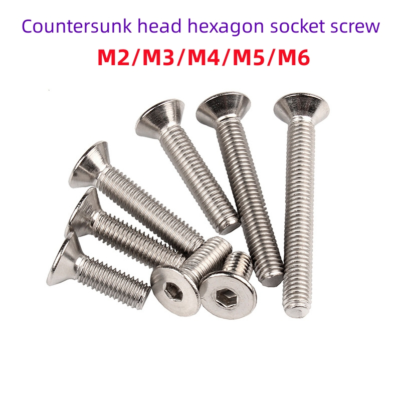 Ready Stock 304 - M5 M6 Hex CSK Socket Countersunk Flat Head Stainless ...