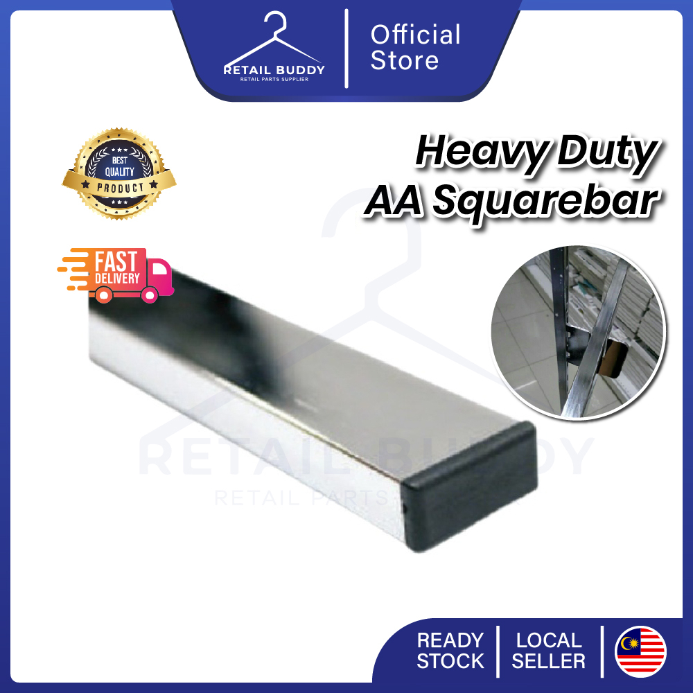 Chrome Steel AA System Square Bar / Batang Untuk Rak Shelf Bracket ...