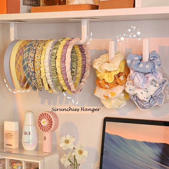 🇲🇾1pcs Scrunchies Hanger Plastic Seamless Hook Headband Hanger Hair ...