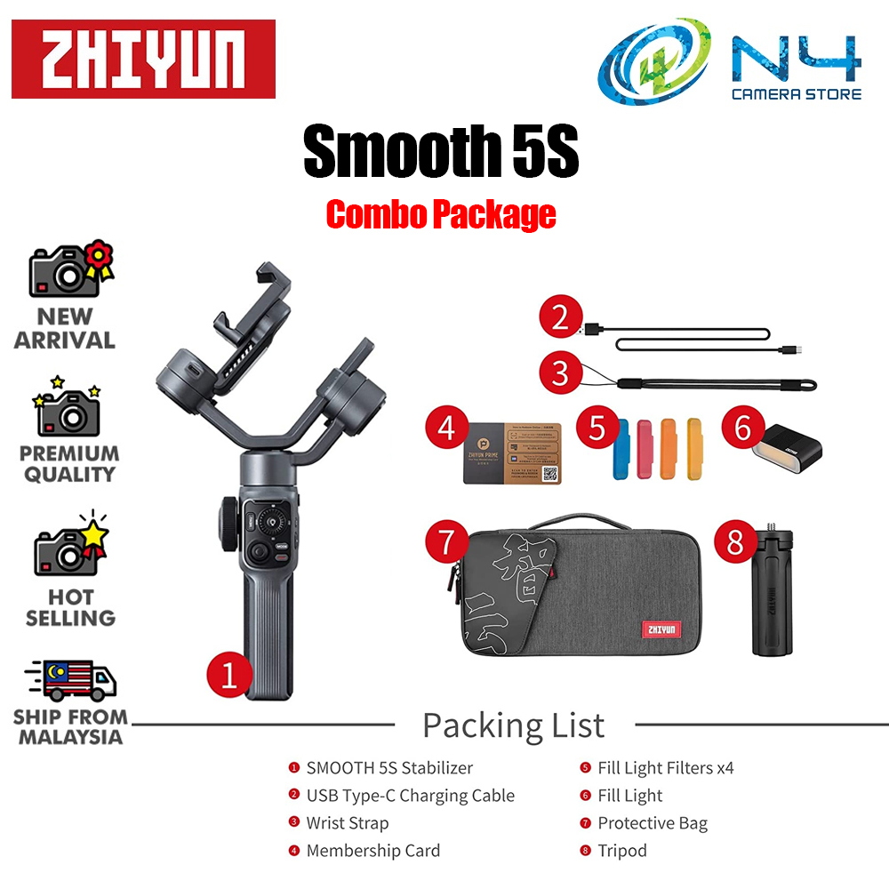 Zhiyun Smooth 5S Smooth 5 Smartphone Gimbal Stabilizer 3 Axis with ...