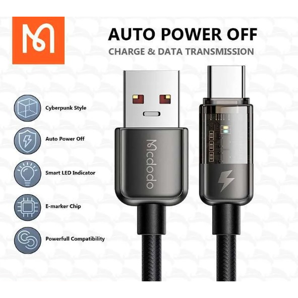 Mcdodo New Transparent Auto Power Off Usb Data Cable With E-mark Chip ...