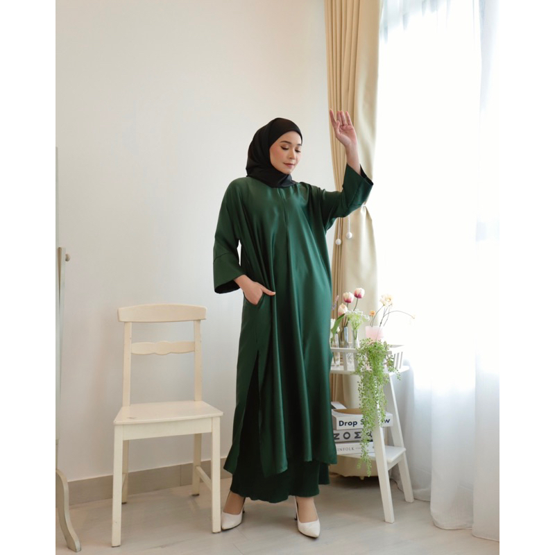 Yaya Kaftan Kurung WNFirst Raya Collection (EMERALD) | Shopee Malaysia