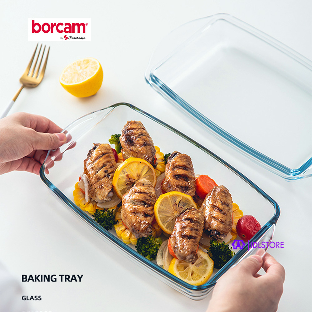 Borcam Rectangular Borosilicate Glass Casserole / Bakeware / Serveware ( 2.8 Liter ) | Shopee ...