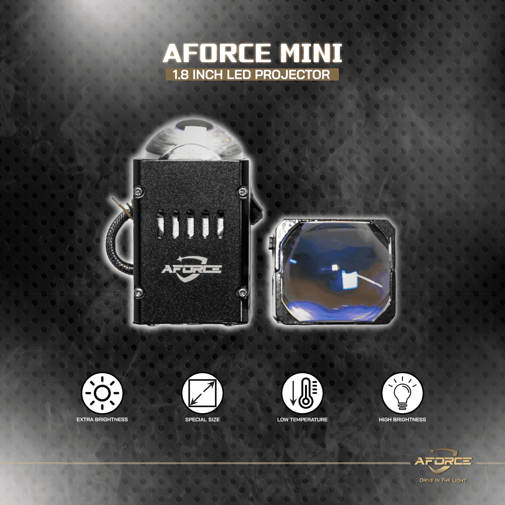 AFORCE MINI 1.8 INCH LED Car Projector / Headlamp Projector 55W BULE FILM (1 Pair/ SET) | Shopee ...
