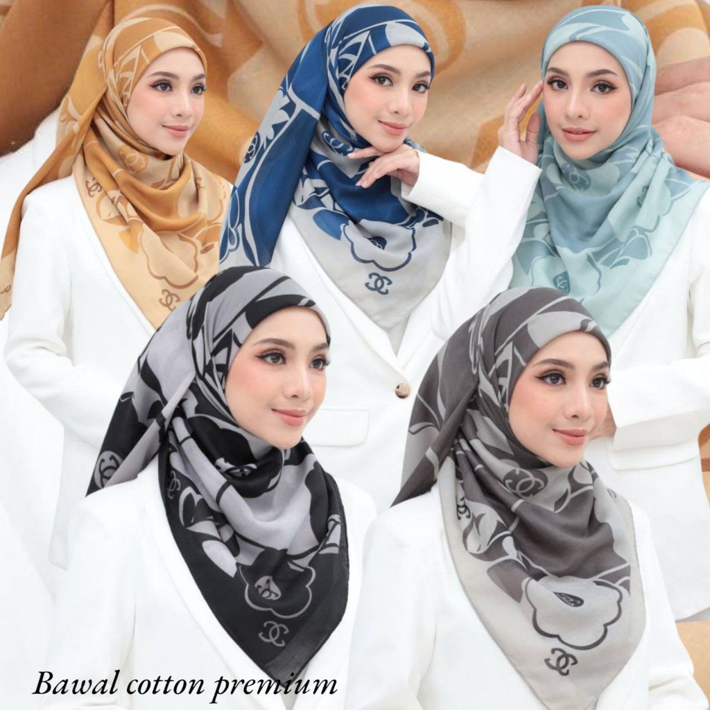 Tudung Bawal Cotton Premium - Tudung Raya, Bidang 45, Senang Bentuk ...