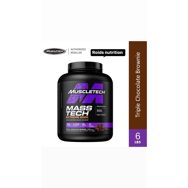 MuscleTech Mass-Tech Extreme 2000 6lb/7lb | Mass Gainer Muscle Builder ...