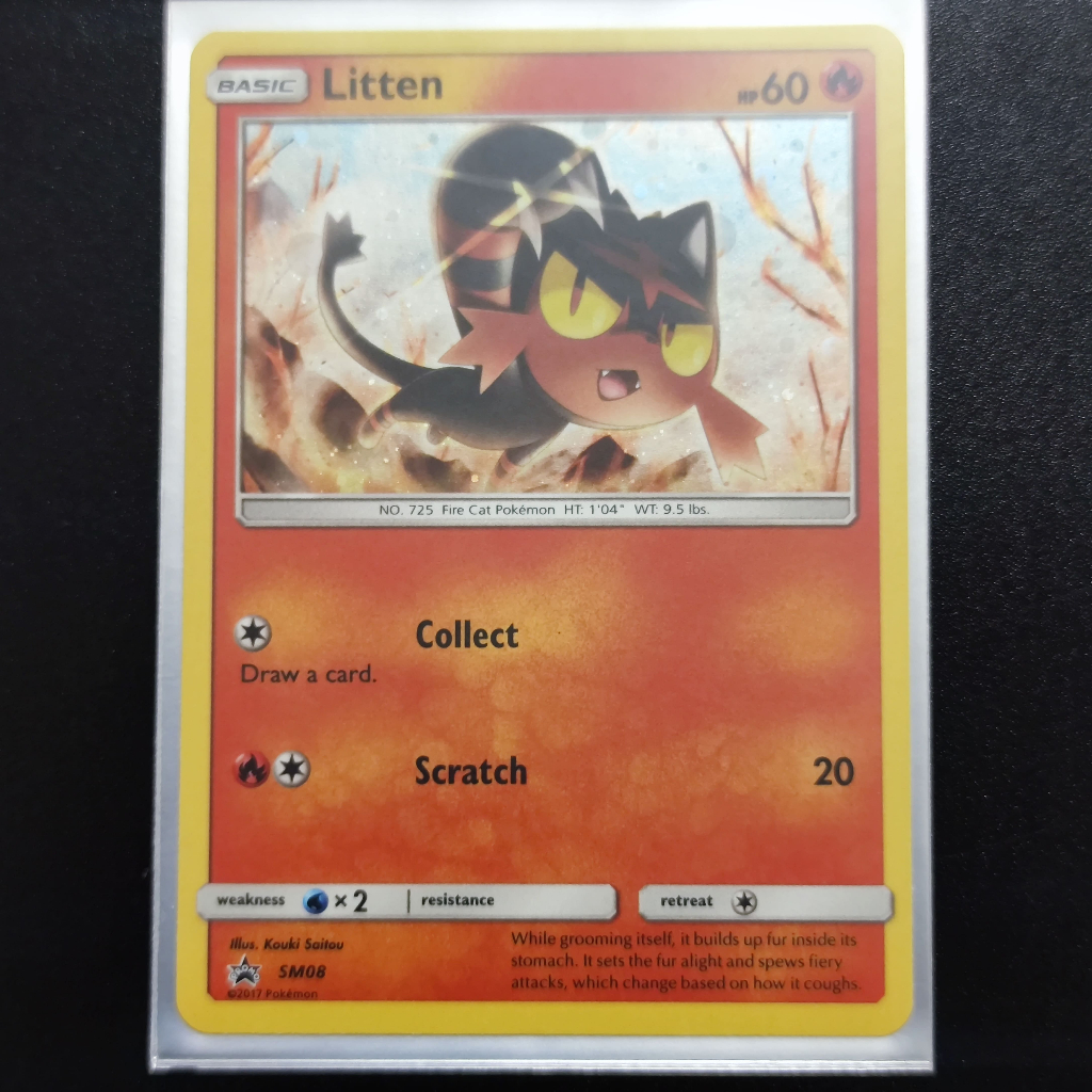 [PTCG] Pokemon Card Litten - SM08 - Holo Promo English NM! | Shopee ...