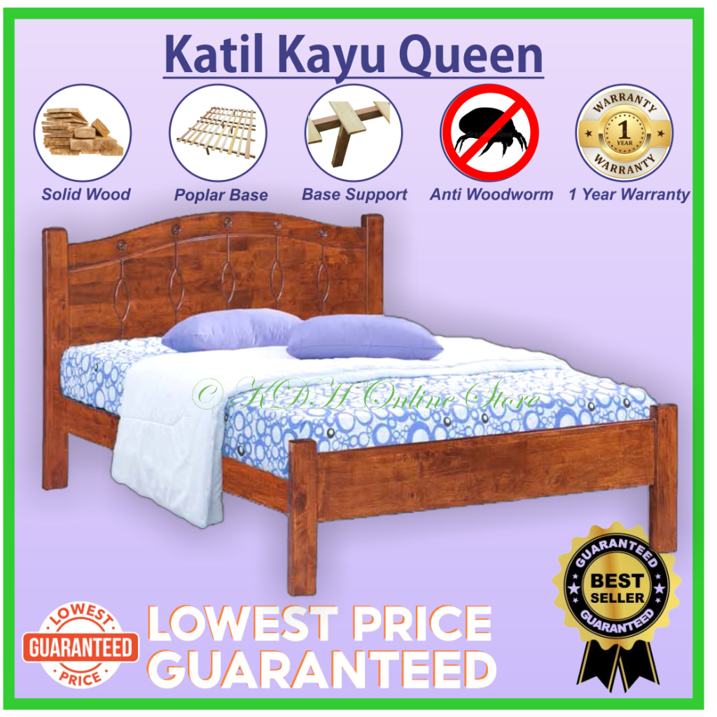 ( KDH Online ) SN 206 B(K) Wooden Queen Bed/Katil Queen Kayu/双人床架/Queen ...