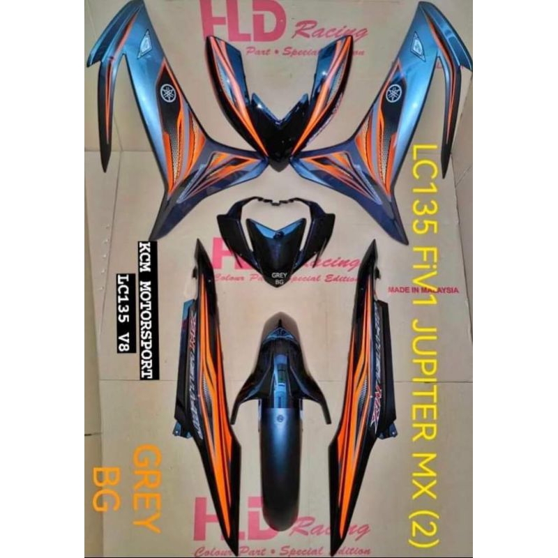 COVERSET LC 135 V8 Fi Alpha grey Hitam/ Yamaha LC/ 135 LC V8/ LC V8 ...