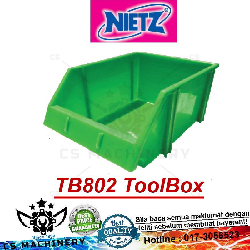 NIETZ TB802 Tool Box (Black / Green) storage box casing small big size ...