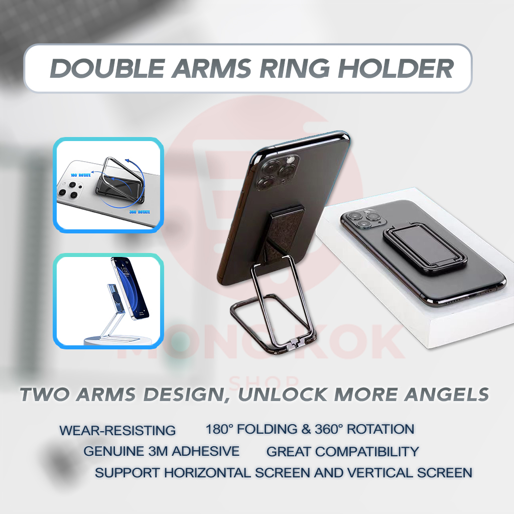 Universal Double Arms Phone Stand Extra Steady Magnet Alloy Adjustable ...